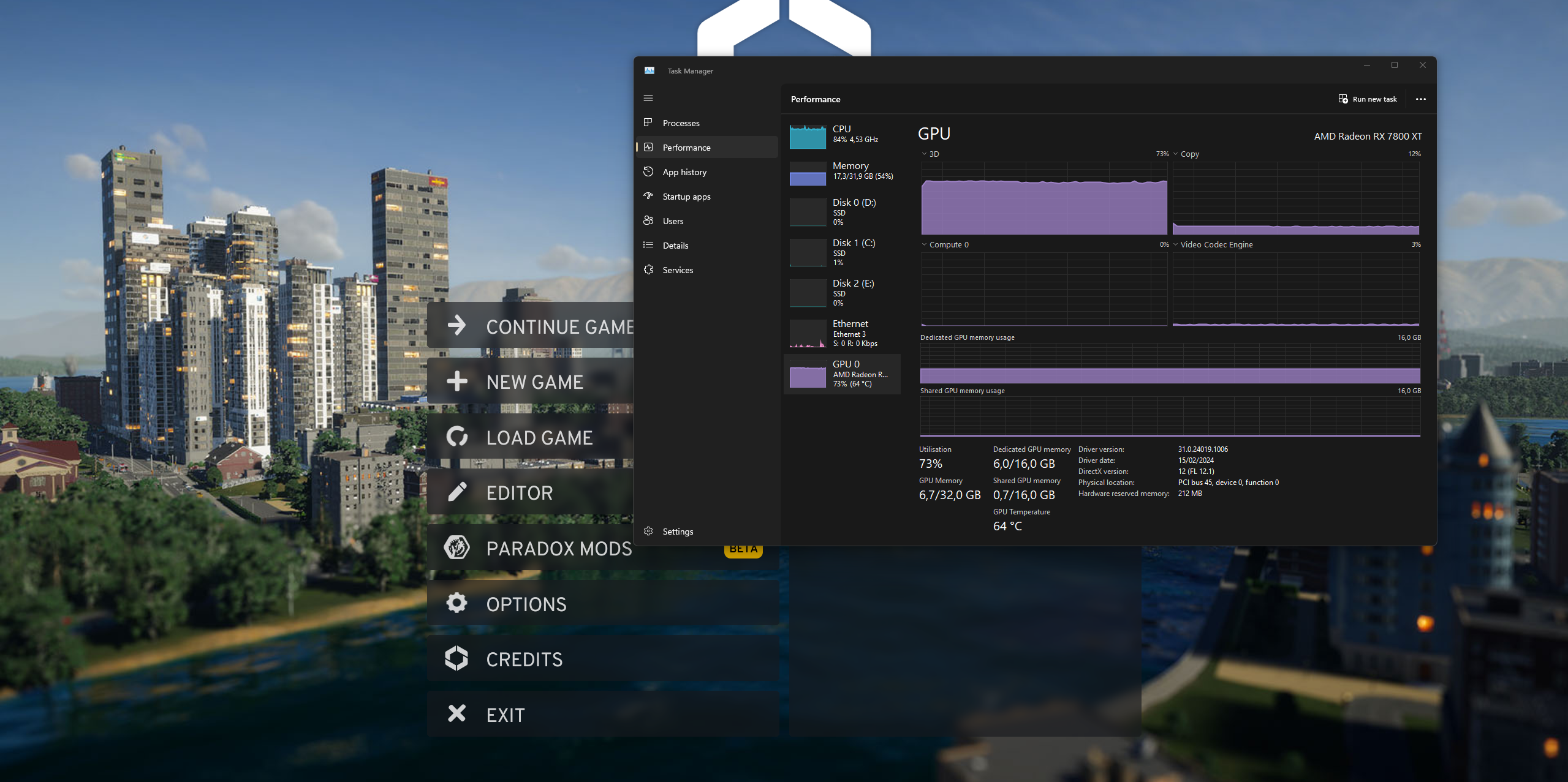 CPU & GPU Utilization on Main Menu/Home Screen are High | Paradox Interactive Forums